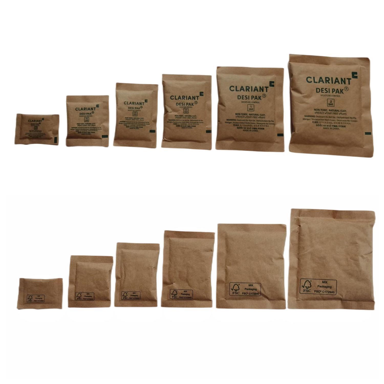 Desi Pak Clay Desiccant in Biodegradable Kraft Bags (1/16u) with FSC ...